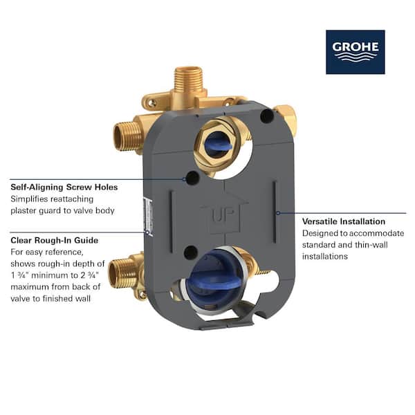 GROHE GrohSafe 3.0 Pressure Balance Rough-In Valve with integrated ...