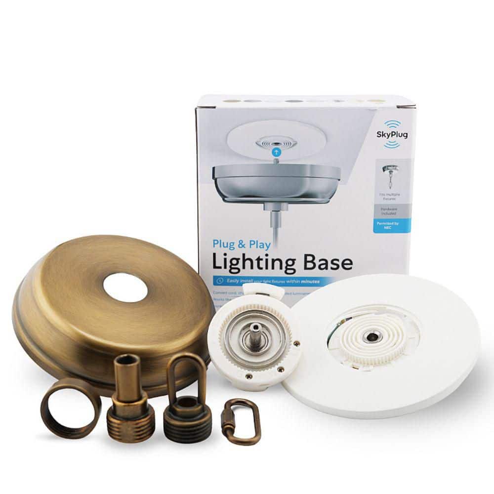 SkyPlug 5 in. Weathered Brass Plug & Play Lighting Base - Capella 5531 ...