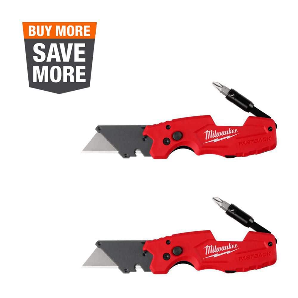 Milwaukee FASTBACK 6-in-1 Folding Utility Knives with General Purpose ...