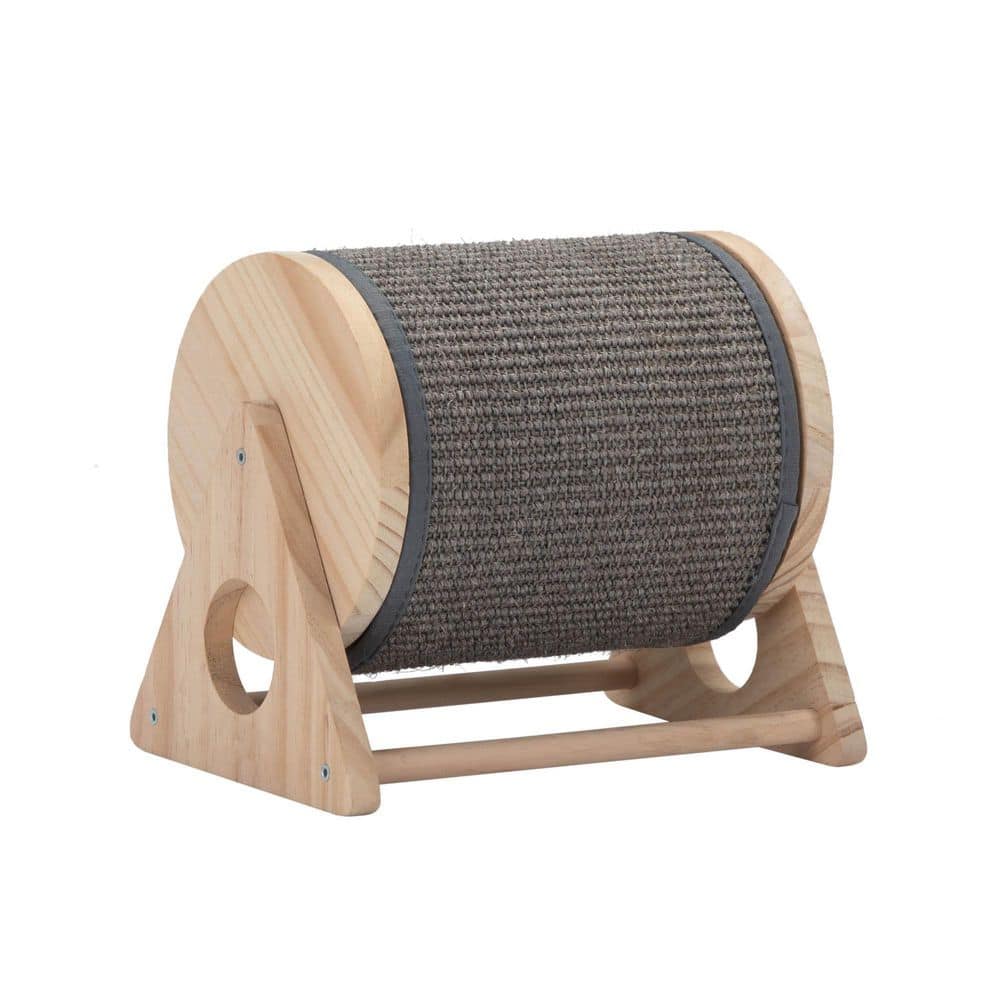 cenadinz Wooden Cat Scratching Post, 360-Degree Rotating Cat Scratcher ...