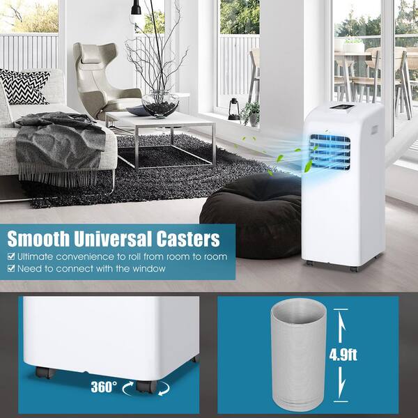 Costway 8 000 Btu Portable Air Conditioner Dehumidifier Function Remote