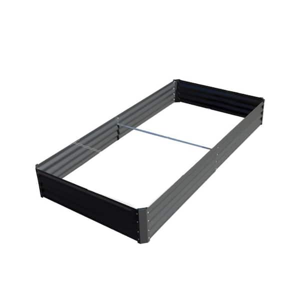 Sudzendf 8 x 4 x 1 ft. Steel Extra Large Capacity Gray Raised Garden ...