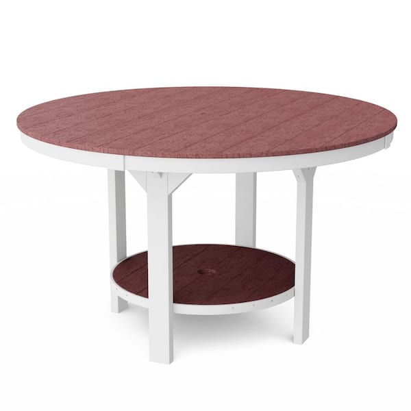 Wildridge Heritage Cherrywood and White HDPE Plastic Outdoor 60 in. Pub ...