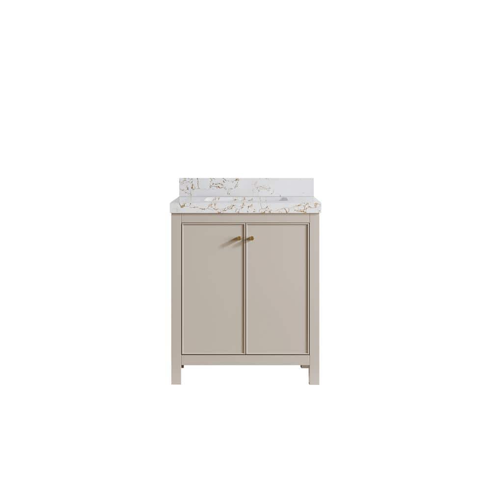 Willow Collections Chicago 30 in. Single Sink Freestanding Fine Grain ...