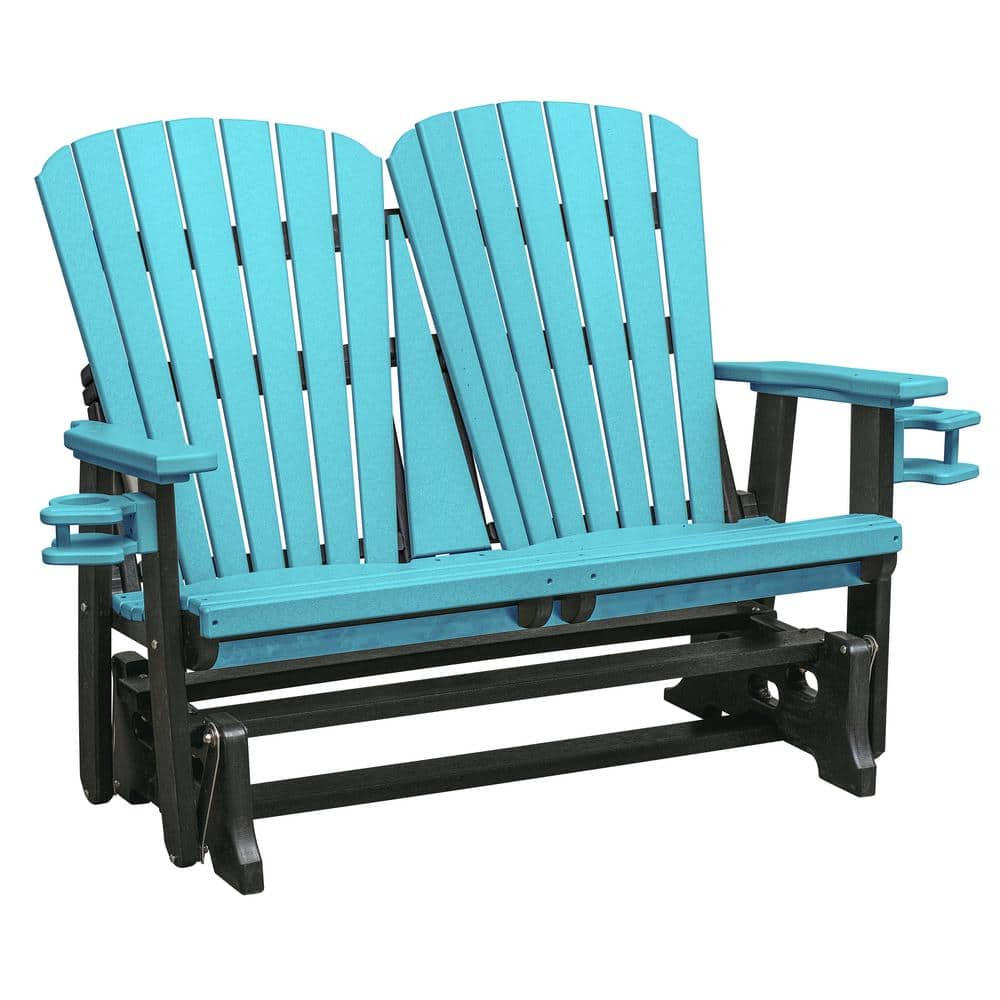 American Furniture Classics Adirondack Series 52 in. 2-Person Black ...