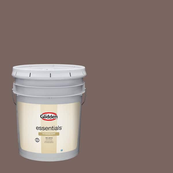 Glidden Essentials 5 gal. PPG1017-6 Bold Brandy Semi-Gloss Exterior ...