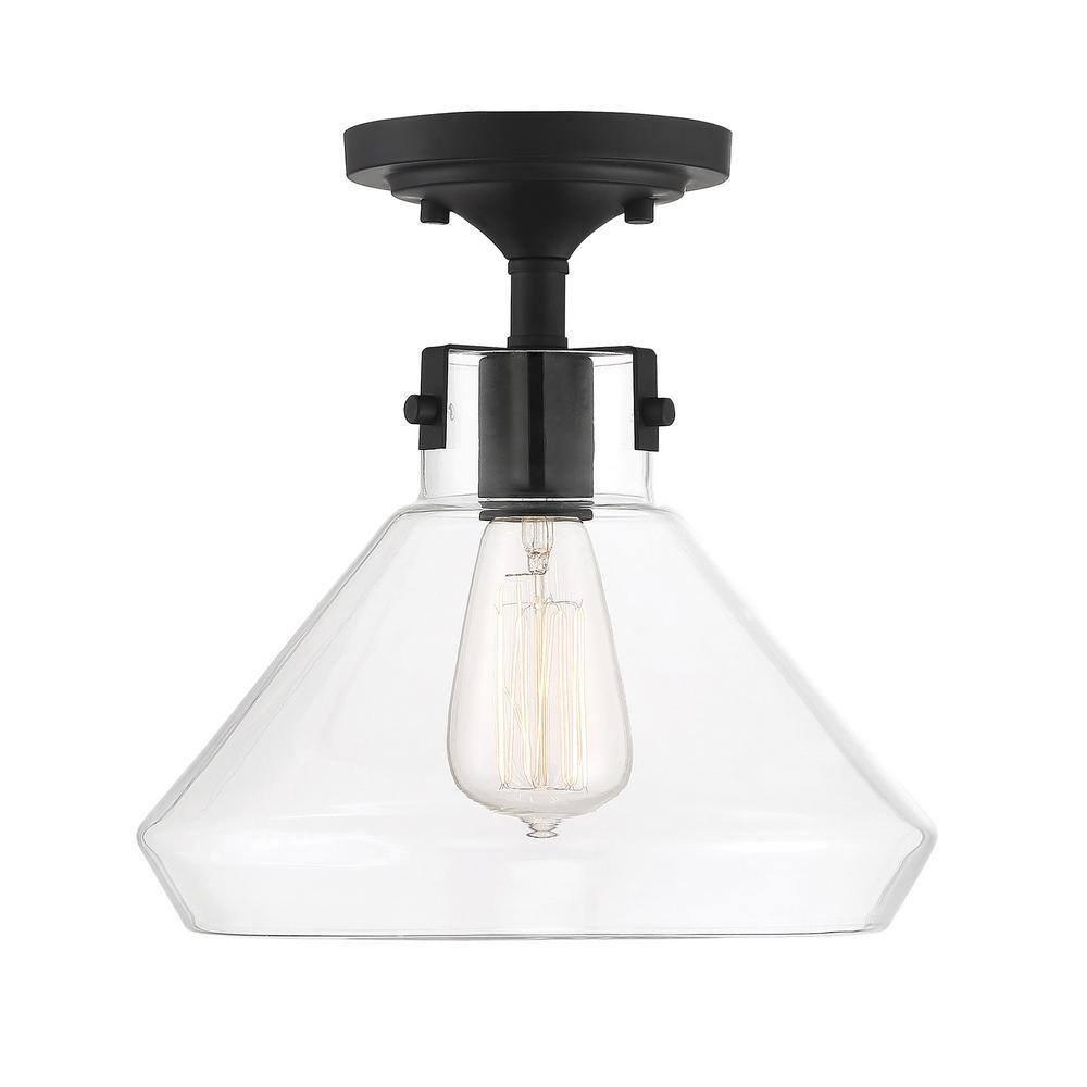 Savoy House Walpole 11 in. W x 11.5 in. H 1-Light Matte Black Semi ...