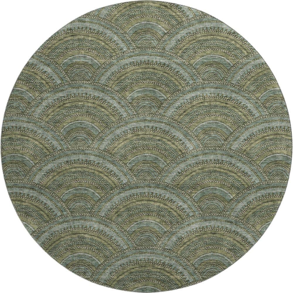 Addison Rugs Mayfield Premium Machine Washable Abstract AMF984 Olive 8 ...