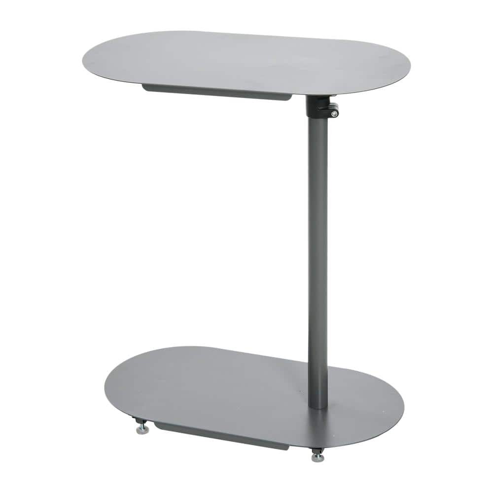 Storied Home Gray Steel Adjustable C Table EC1119 - The Home Depot