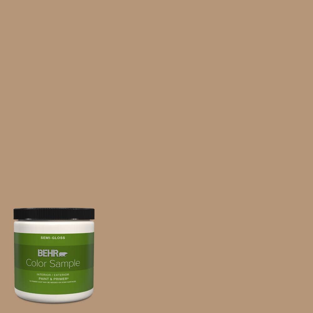 BEHR PREMIUM PLUS 8 oz. #280F-4 Burnt Almond Semi-Gloss Interior ...