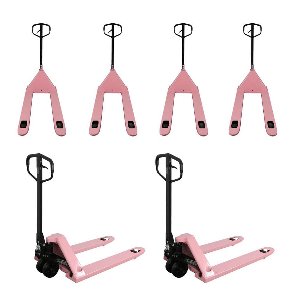 TORY CARRIER (6-Pack) Durable Hand Pallet Jack Pink 5500 lbs. Hydraulic ...