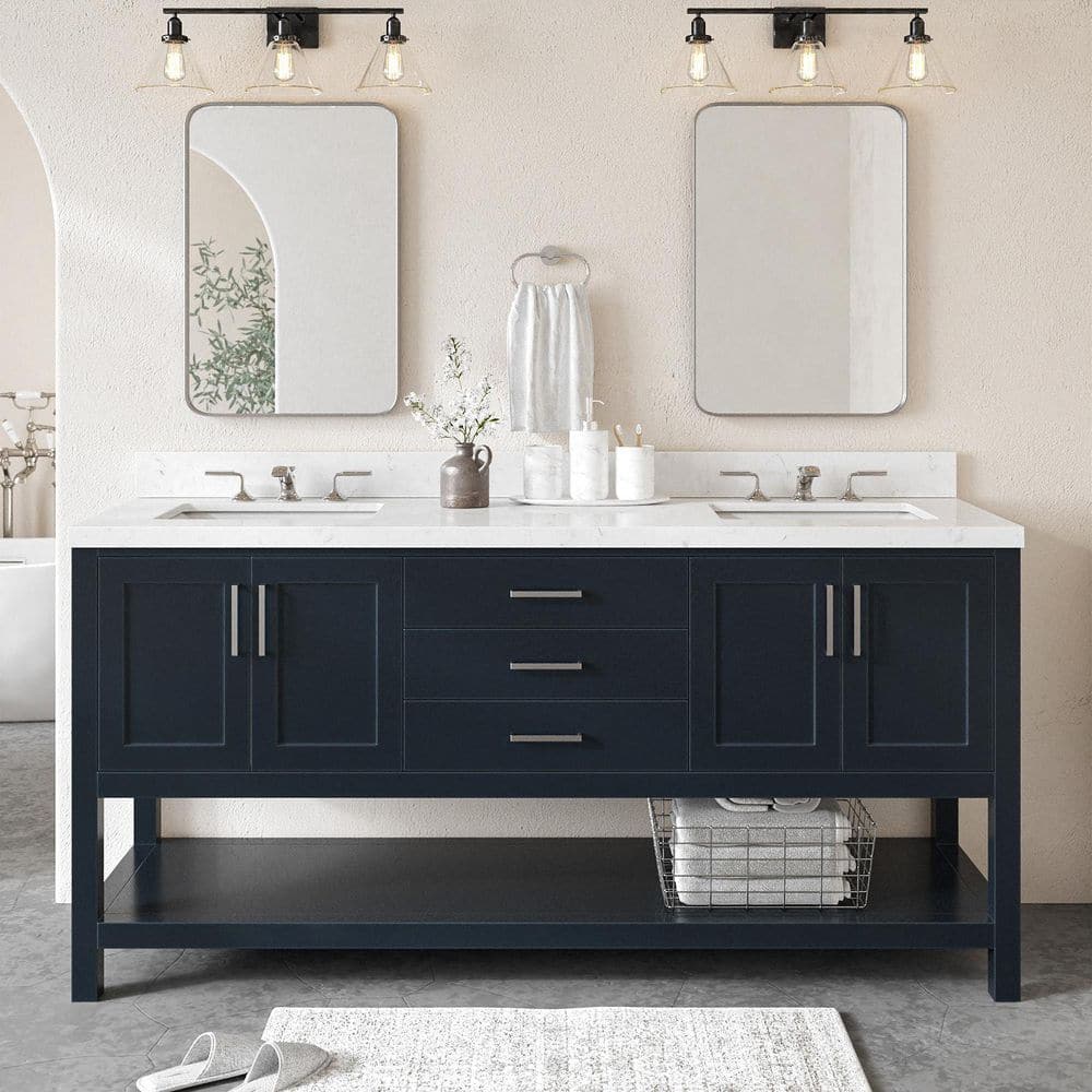 Reviews for ARIEL Magnolia 72 in. Double Sink Freestanding Bathroom ...