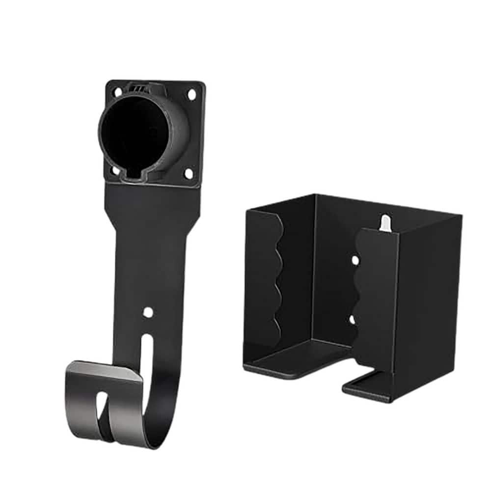 Ahfiwaso EV Wall Mount Kit EV Charger Cable Holder J1772 Plug Holster ...