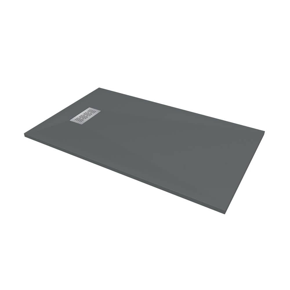 CASTICO 36 in. W x 60 in. L x 1.125 in. H Alcove Solid Composite Stone ...