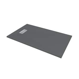 CASTICO 36 in. W x 60 in. L x 1.125 in. H Alcove Solid Composite Stone ...