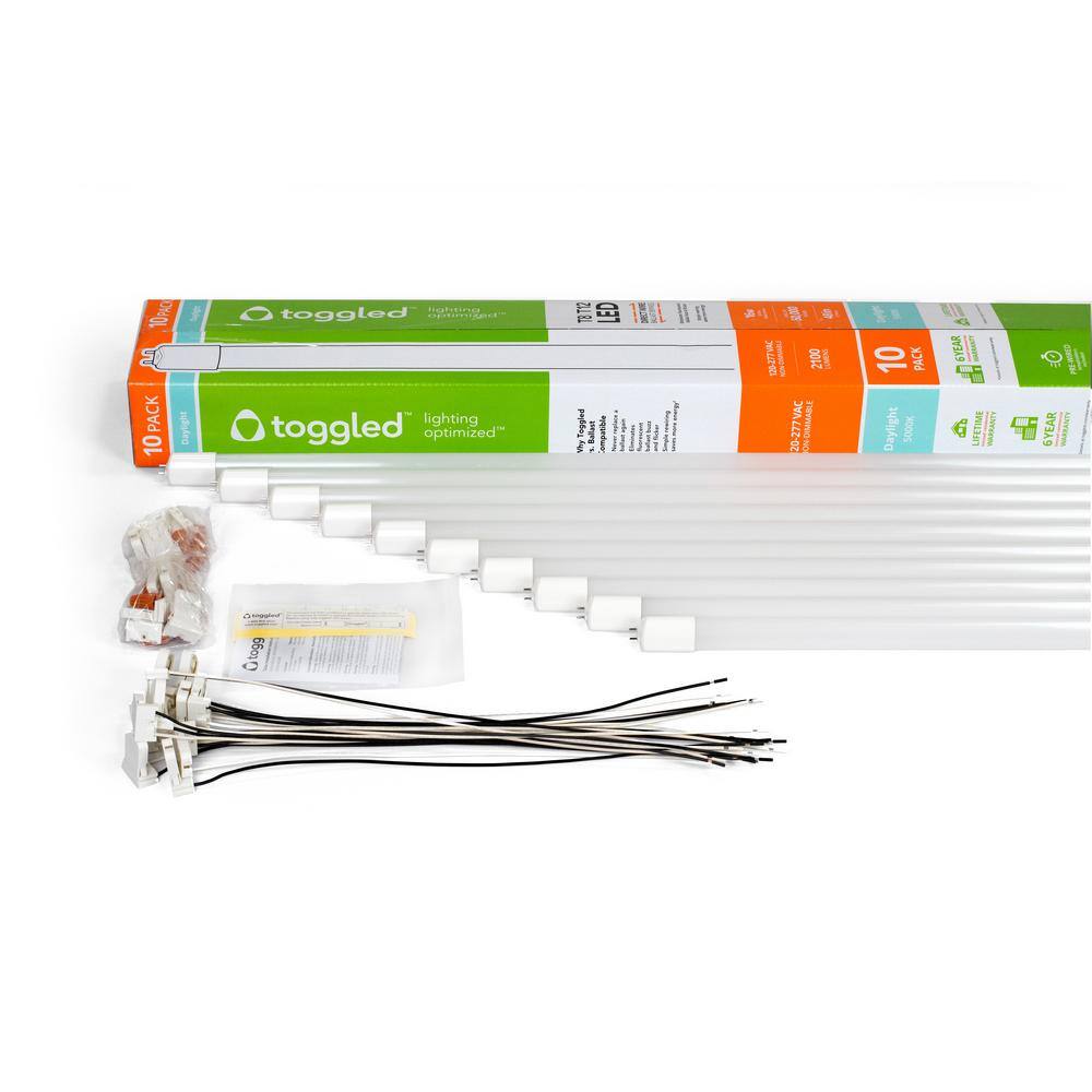 toggled 16-Watt 48 in. Universal Voltage Linear LED Tube Light Bulb ...