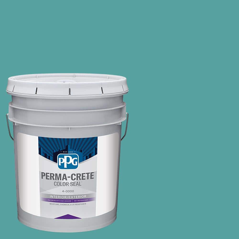 Perma-Crete Color Seal 5 gal. PPG1147-5 Teal Bayou Satin Interior ...
