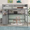 Polibi Full size Loft Bed with Drawers and Desk, Wooden Loft Bed with Shelves-Gray RS-43615AAEF ...