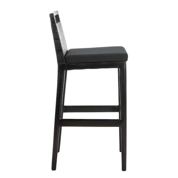 SAFAVIEH Darin 27.75 in. Black Cushioned Bar Stool SEA4015A The Home Depot