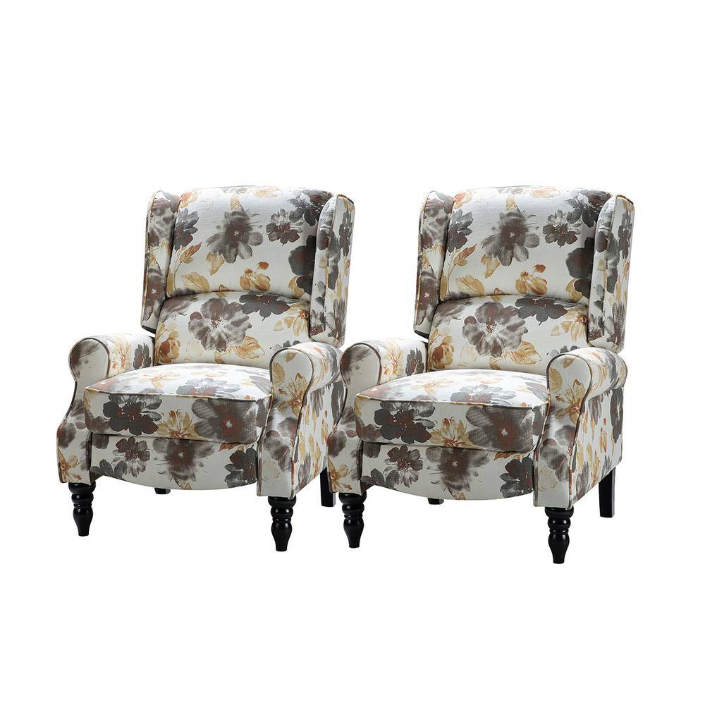 JAYDEN CREATION Bogazk Modern White Polyester Pattern Manual Recliner ...