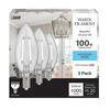 Feit Electric 100-Watt Equivalent B10 E12 Candelabra Dim White Filament Clear Glass Chandelier ...