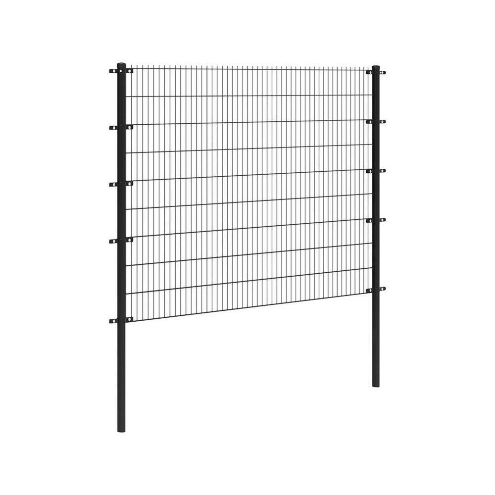 TARTER Double-Wire Heavy Duty 100 ft. x 6 ft. Steel Flat Top Spaced Black Fence Panel Package ...