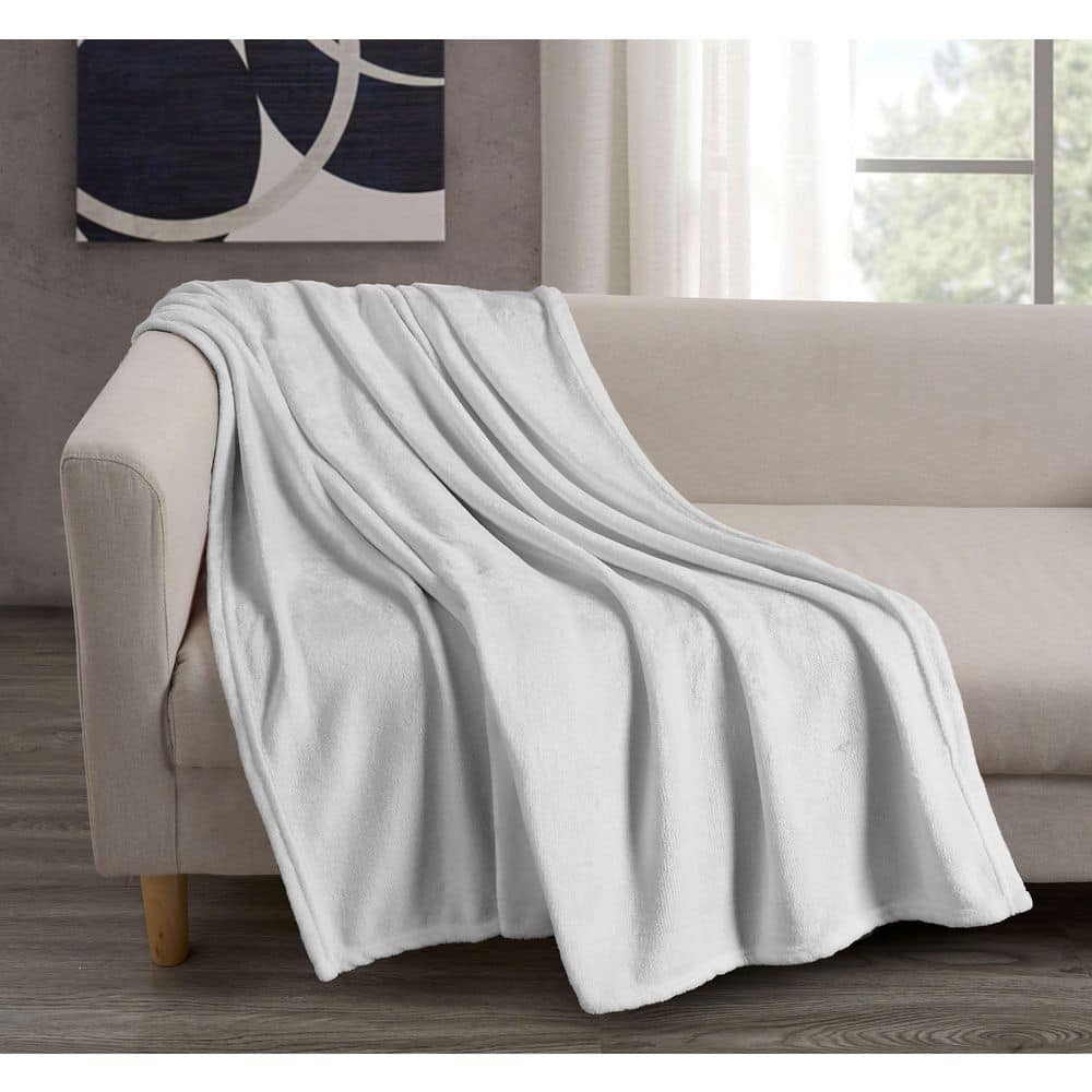 VIDERI HOME Gray Sheldon Throw Blanket 50 x 60 104822 - The Home Depot