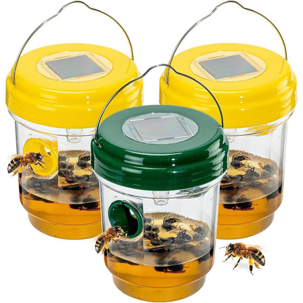 ATENGNES Outdoor Hanging Wasp Traps Solar Bee Trap for Hornet Traps Bee ...