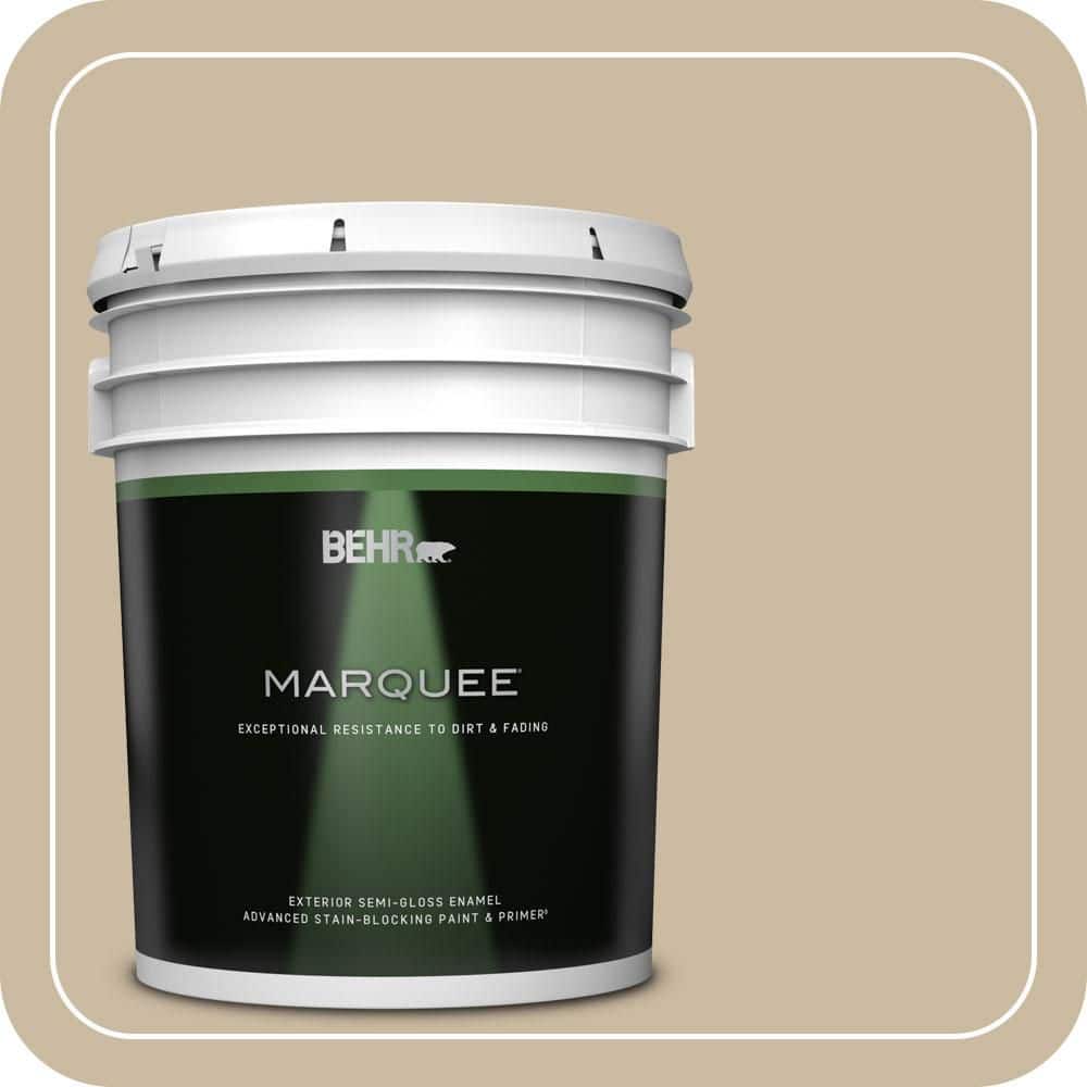 BEHR MARQUEE 5 gal. #MQ2-26 Windsor Tan Semi-Gloss Enamel Exterior ...
