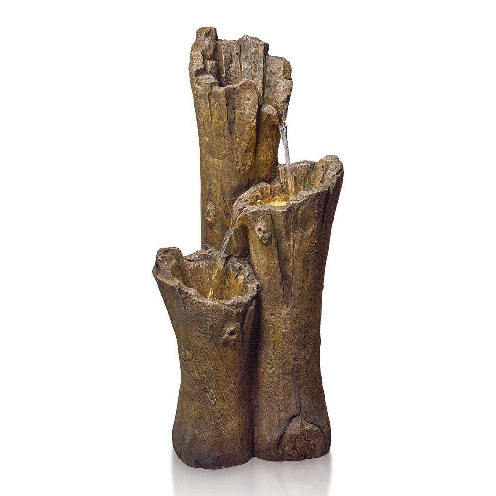 vbal 39 in. Resin & Fiberglass Tall Tiered Cascading Tree Bark Outdoor ...
