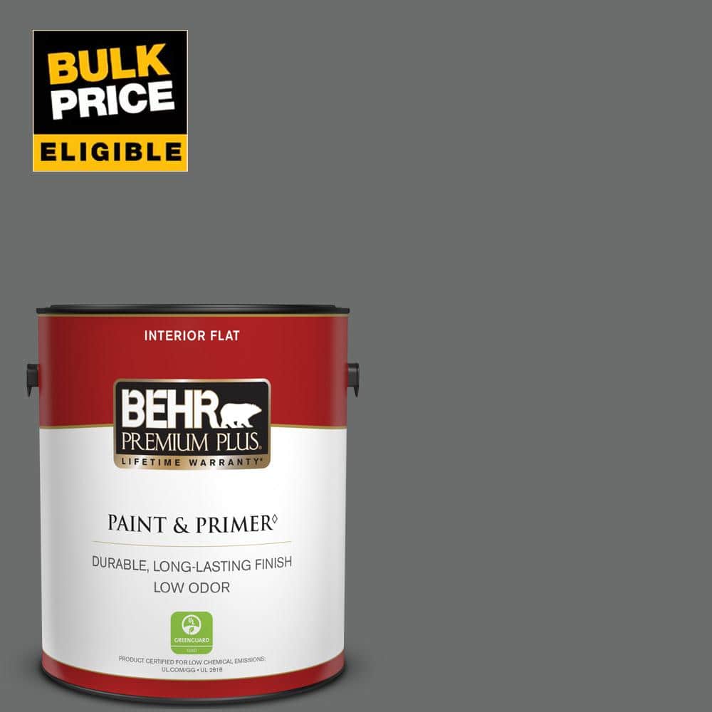 BEHR PREMIUM PLUS 1 gal. #770F-5 Dark Ash Flat Low Odor Interior Paint ...