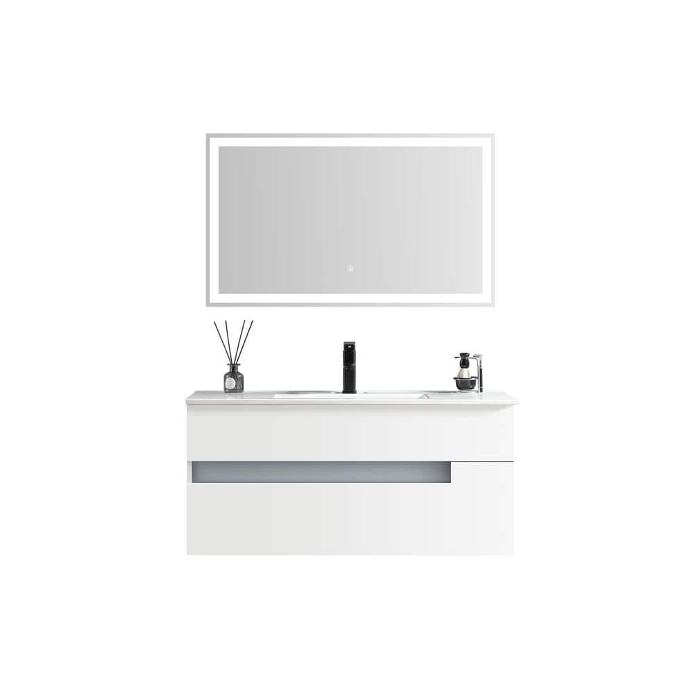 GARRIDO BROS Moderna 42 in. w x 21.30 in. T x 19 in. D Single Sink Bath ...
