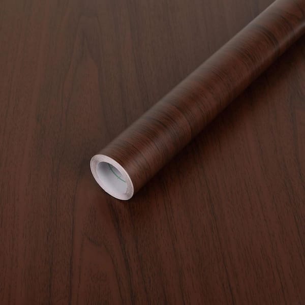 Red Brown Wood Grain Contact Paper Peel and Stick Wallpaper Roll ...