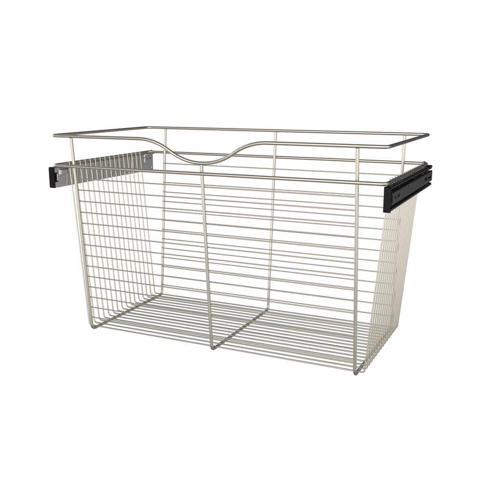 Rev-A-Shelf 18 in. H x 30 in. W Nickel Steel 1-Drawer Wide Mesh Wire ...