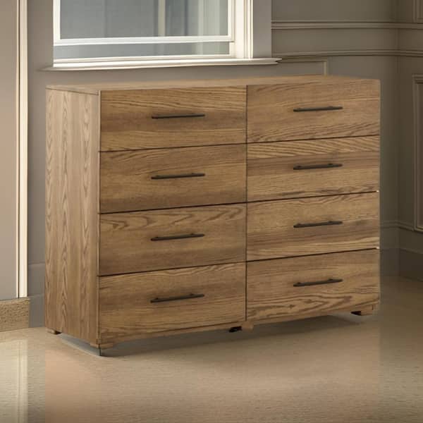 Benjara Brown and Black 8-Drawers 55.25 in. Dresser Without Mirror ...