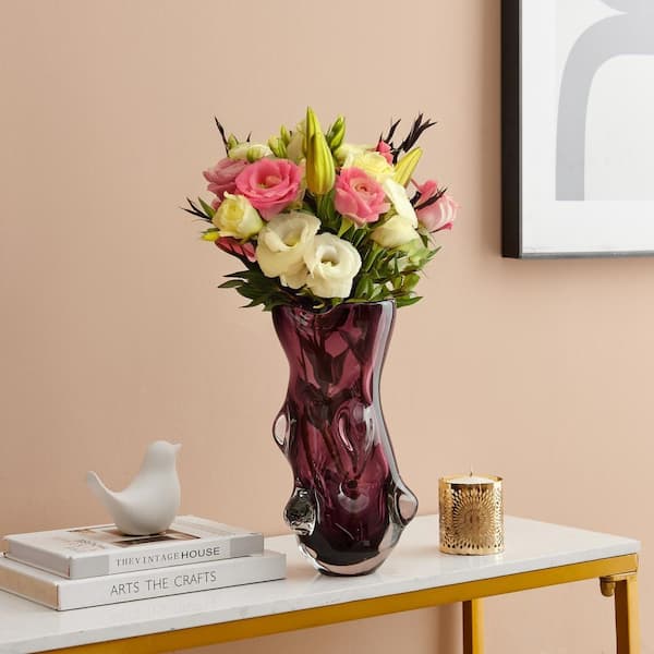 DANYA B Sylvan 12 in. H Nodular Avant-Garde Sculpted Glass Grape ...