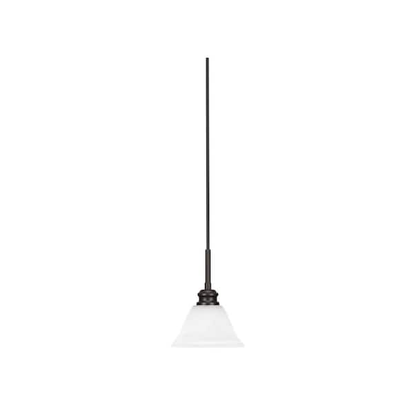 Albany 60-Watt 1-Light Espresso Pendant Mini Pendant Light White Muslin ...