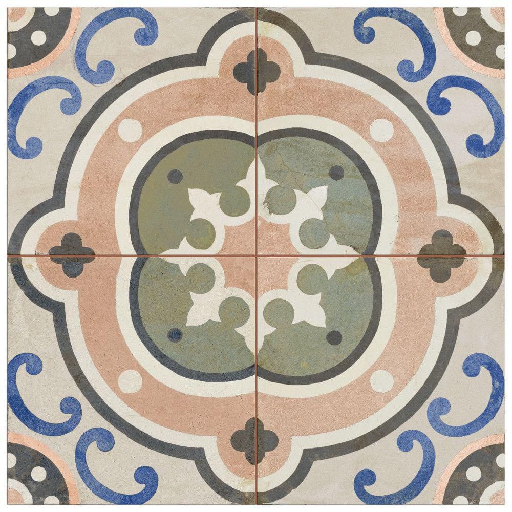 Merola Tile Kings Barna Raval 4-2/5 in. x 4-2/5 in. Ceramic Floor and ...