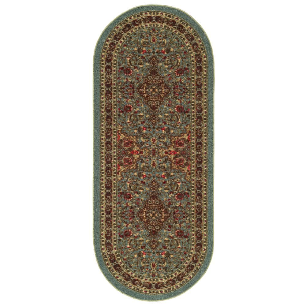 Ottomanson Ottohome Collection Non-Slip Rubberback Medallion 2x5 Oval ...