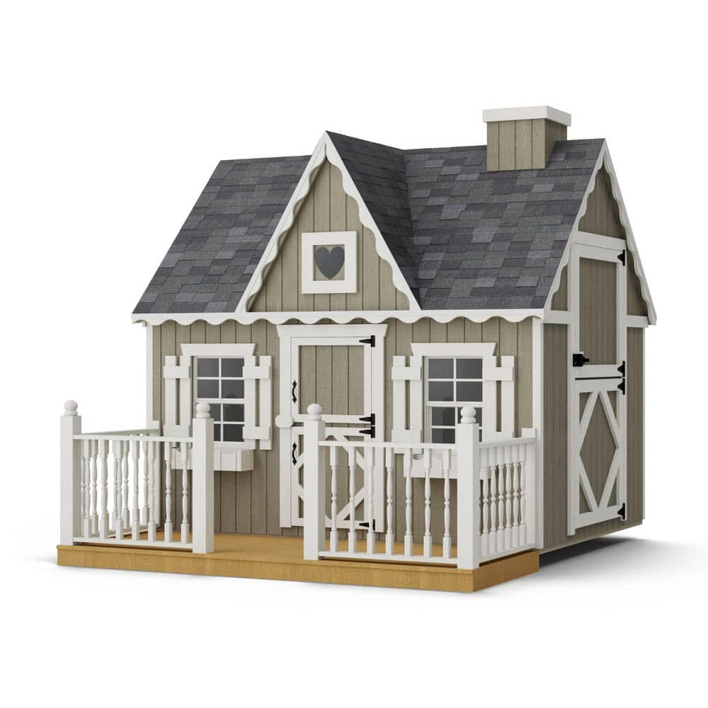 Little Cottage Co. 6 ft. x 8 ft. Victorian Outdoor Wood Playhouse with ...