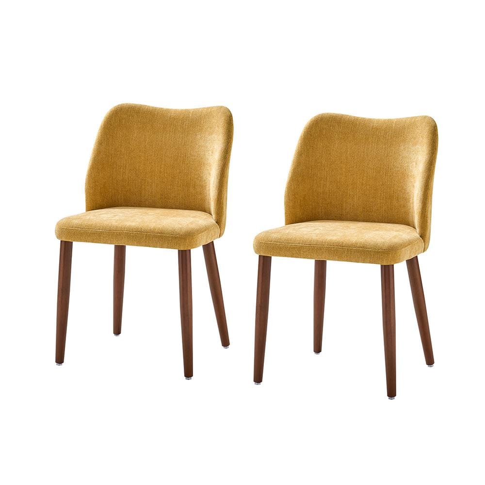 JAYDEN CREATION Eliseo Mustard Modern Upholstered Dining Chair with ...