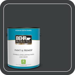 BEHR ULTRA 1 gal. #ECC-25-3 Obsidian Stone Satin Enamel Exterior Paint ...