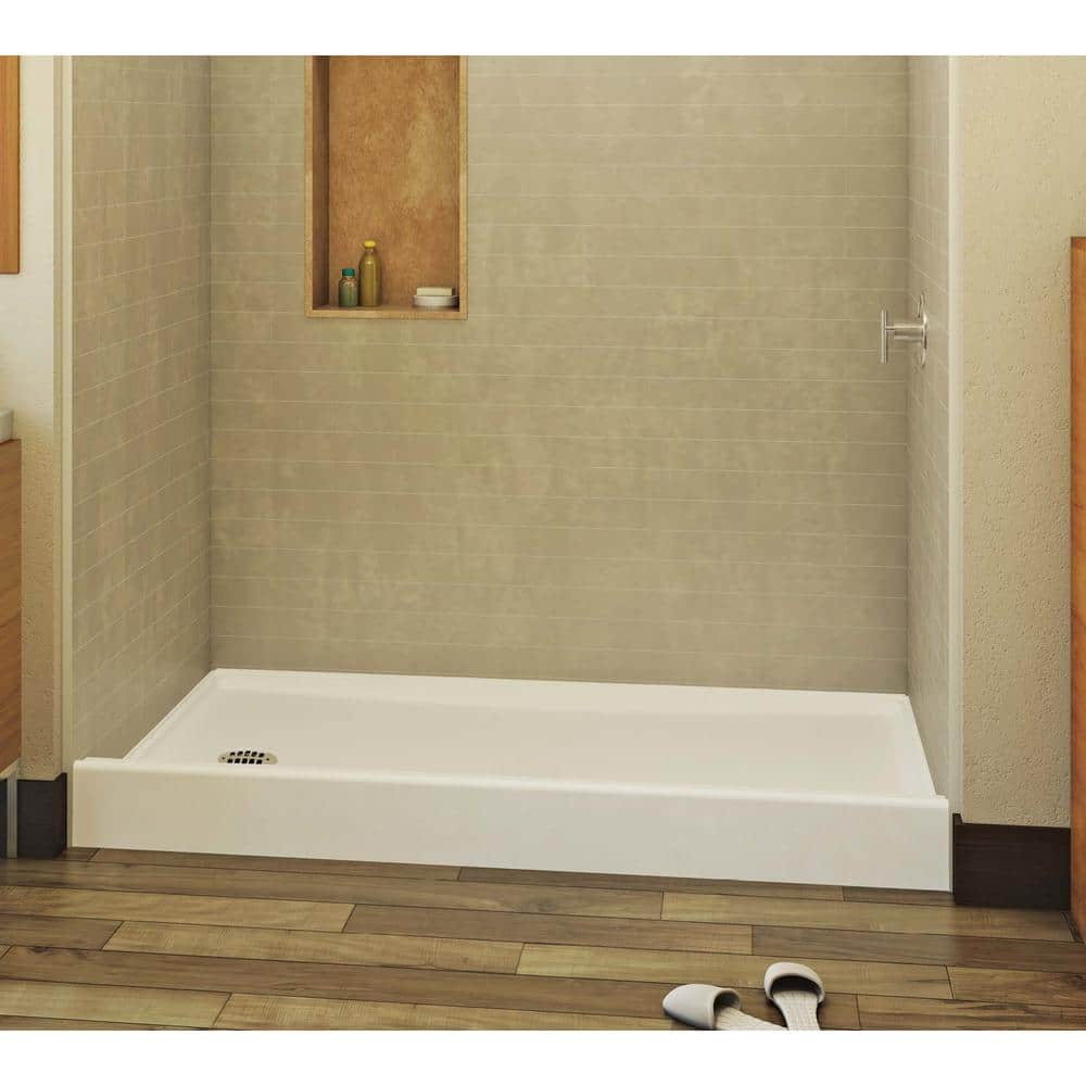 Aquatic A2 60 in. x 30 in. Single Threshold Left Drain Shower Pan in ...