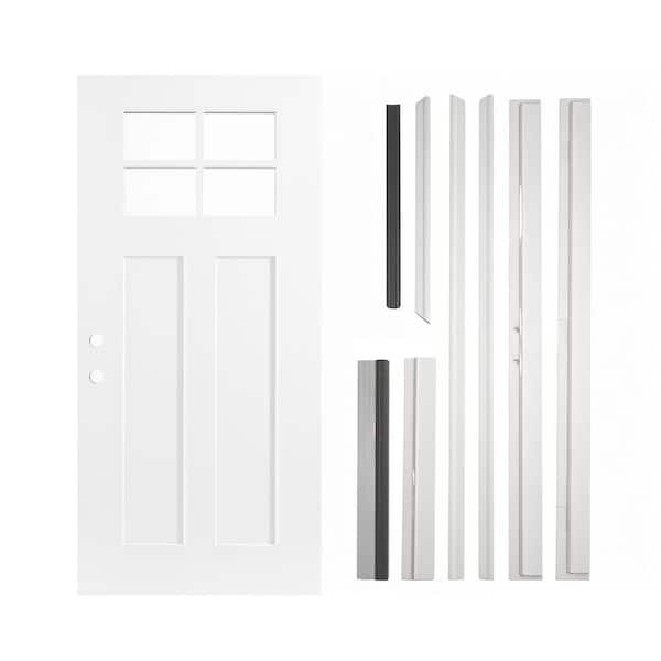 36 x 80 in. Fiberglass Front Door, RH Inswing, with Brickmould, White ...