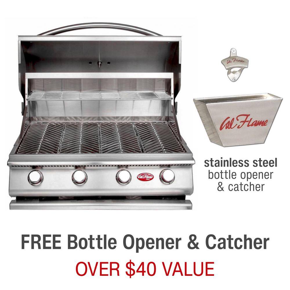 Cal Flame Gourmet Series 4-Burner Built-In Stainless Steel Propane Gas ...
