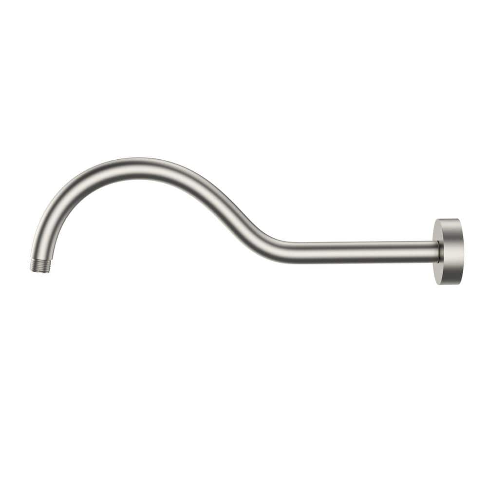 Logmey 17 in. Stainless Steel Shower Arm in Brushed with Flange HSB ...