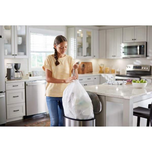 HDX 13 Gallon White Fresh Scent Drawstring Trash Bags (50-Count ...