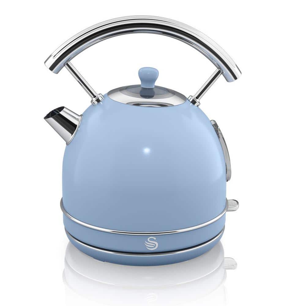 Swan Retro 1.7 l Blue Dome Kettle 124917 - The Home Depot