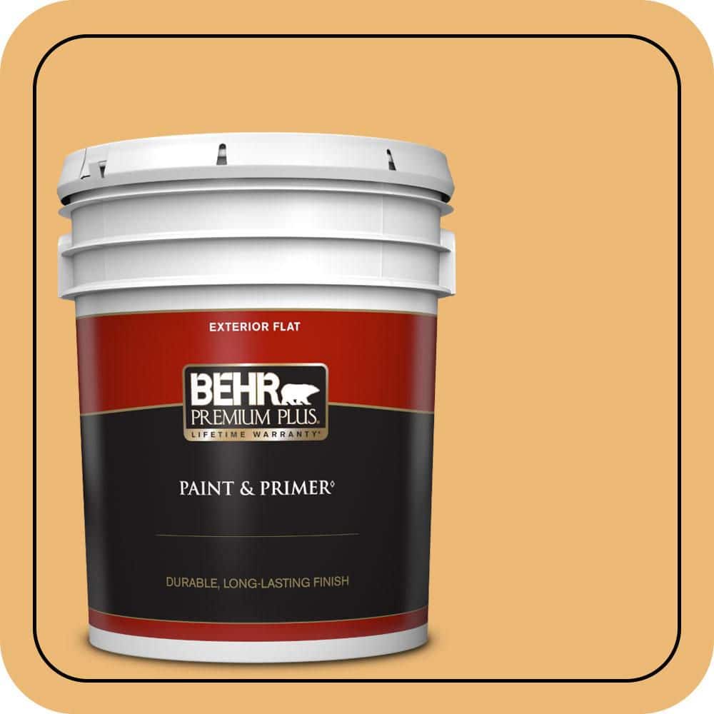 BEHR PREMIUM PLUS 5 gal. #BIC-29 Kernel Flat Exterior Paint & Primer ...