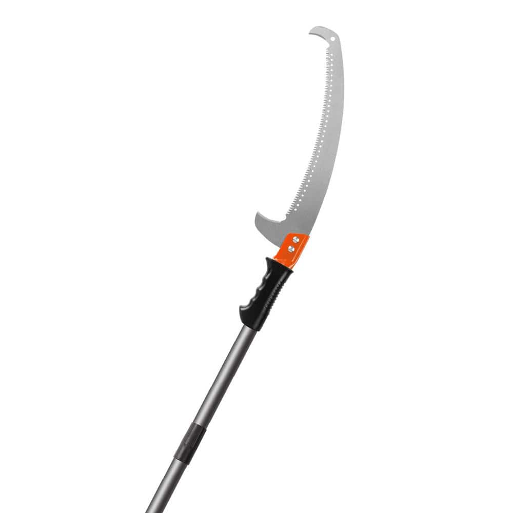 WaLensee 17 in. Steel Blade 120 in. Pole Saws for Tree Trimming Manual Stainless Steel Extension ...